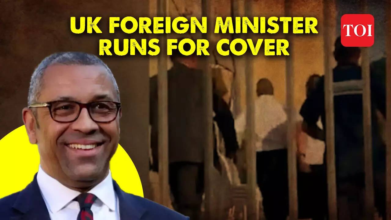Close Call: UK's Foreign Min James Cleverly runs for cover as Hamas ...