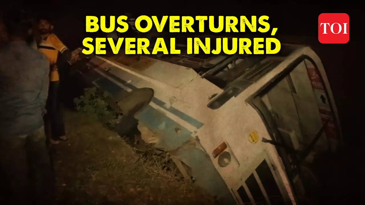 Tragedy Strikes: State bus overturns, 40 passengers injured near Junagadh