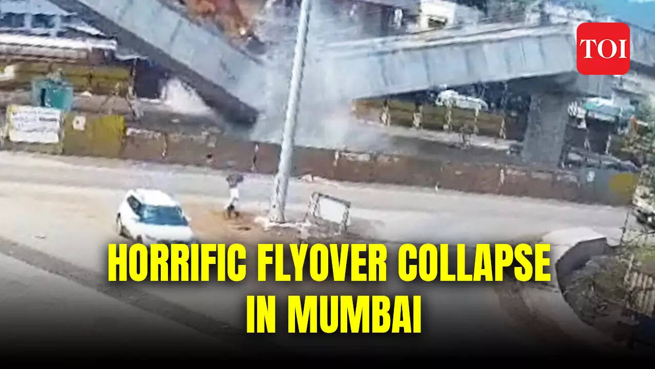 Caught on cam: Largest flyover in Maharashtra's Konkan crumbles ...