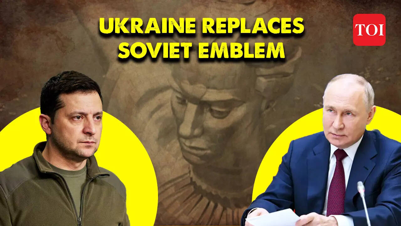 Ukraine Replaces Soviet Emblem On Massive Motherland Monument Amid