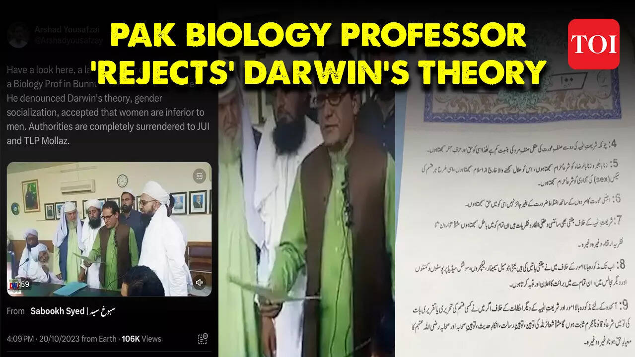 Watch: Biology professor in Pakistan signs declaration opposing Darwin ...