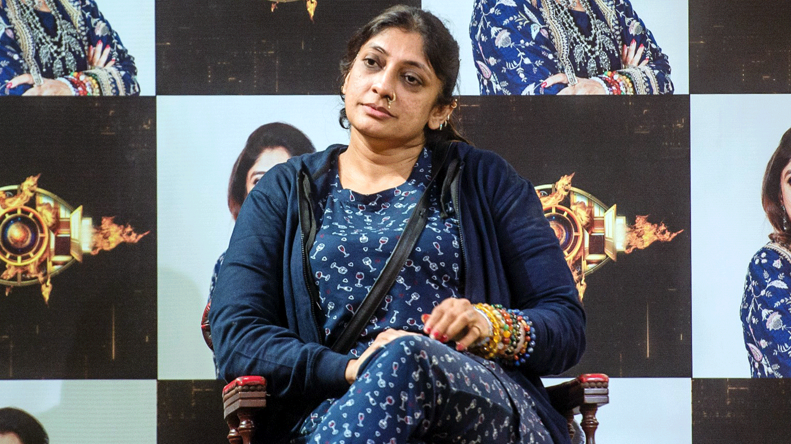 Jigna Vora addresses the media in the Bigg Boss 17 house