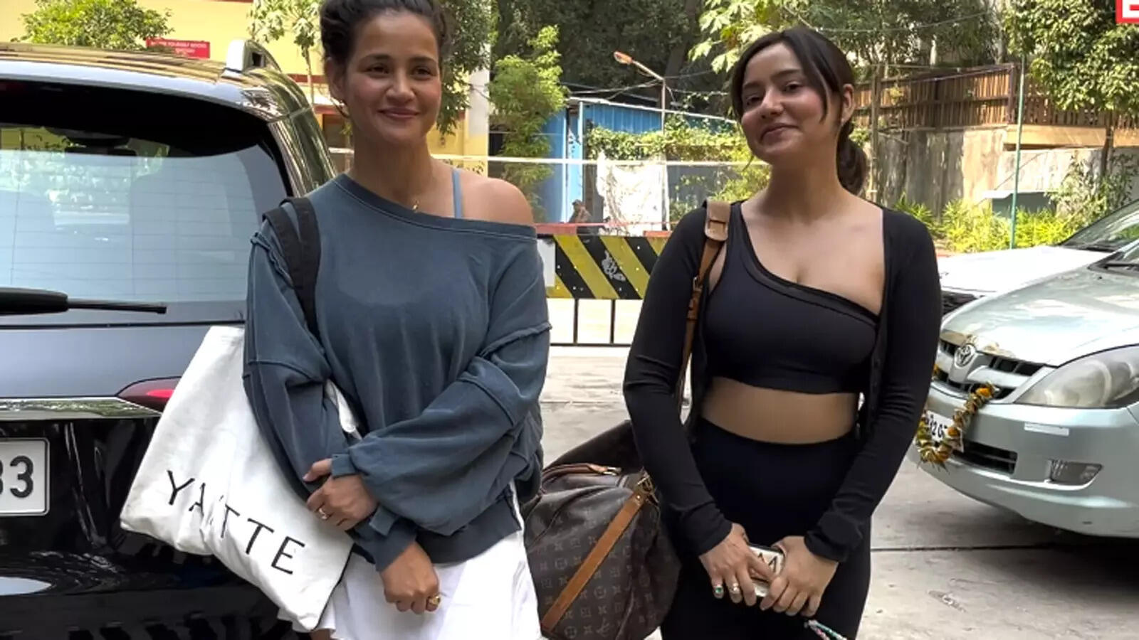 Neha Sharma gets spotted with her gym buddy and sister Aisha Sharma ...