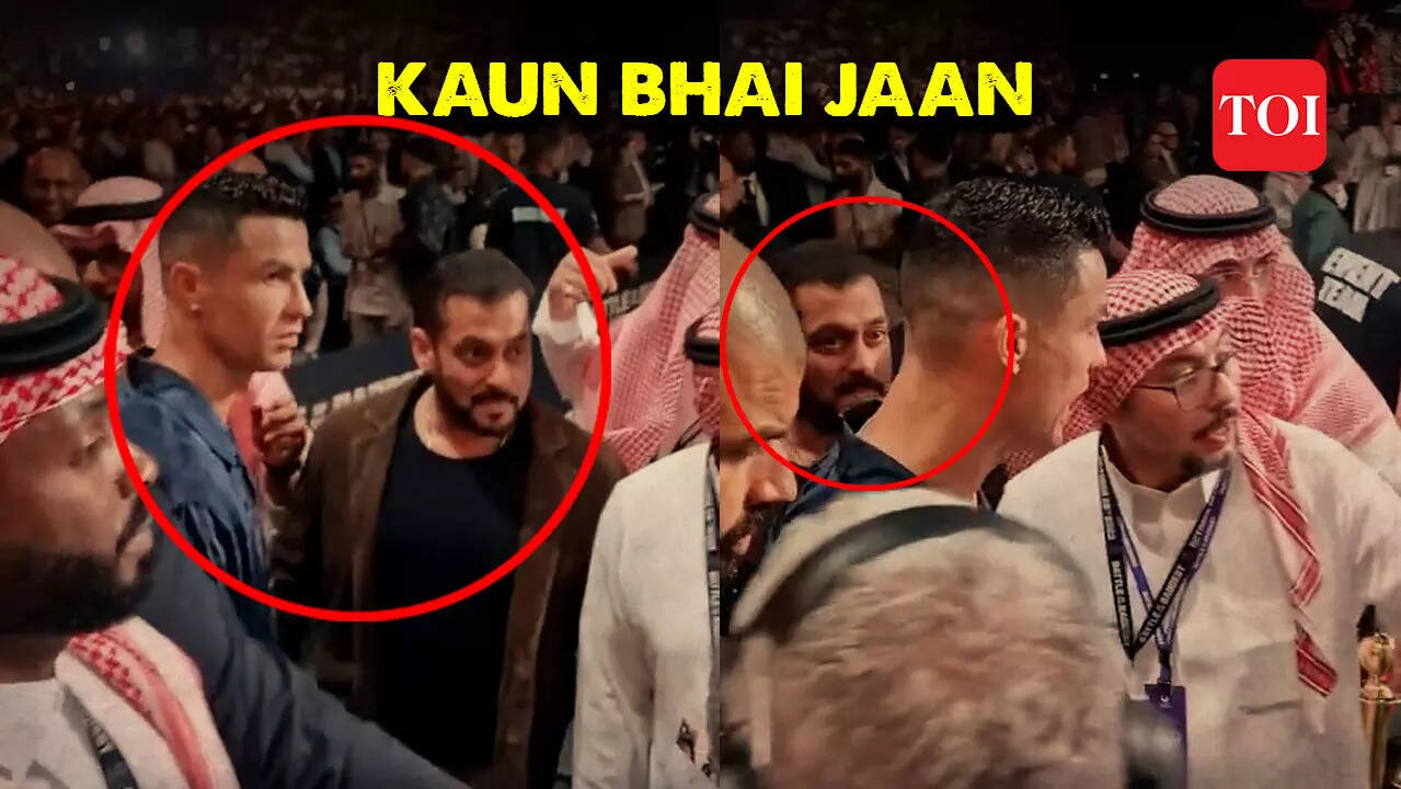 Ace football player Cristiano Ronaldo 'ignores' actor Salman Khan in Riyadh