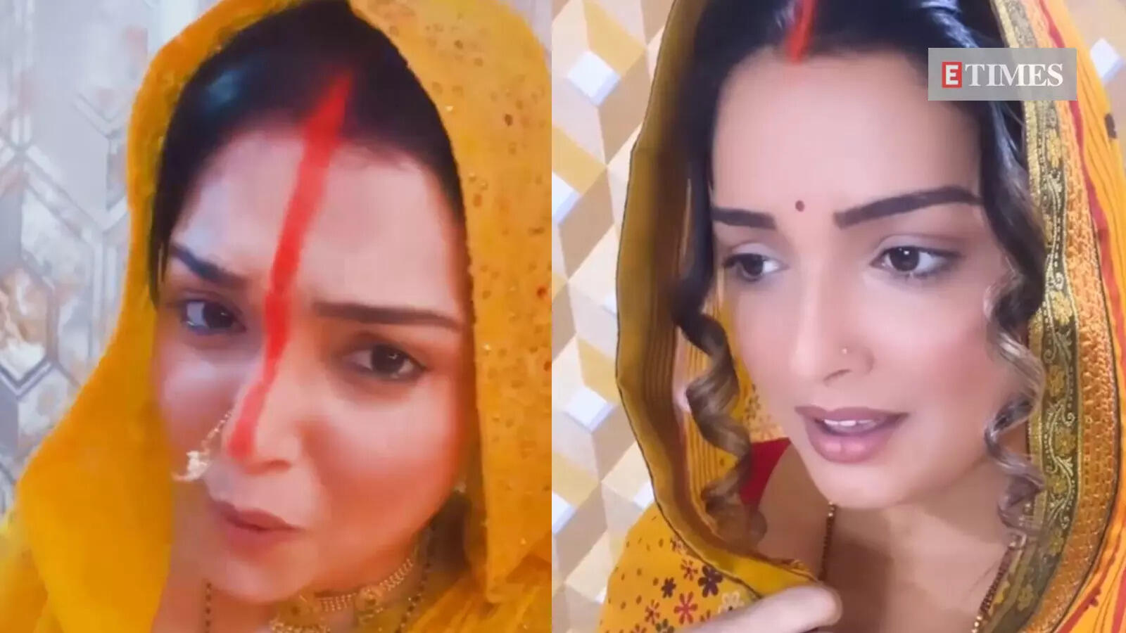 'In laddoo peela colour' Aamrapali Dubey joins the 'Just looking like a ...