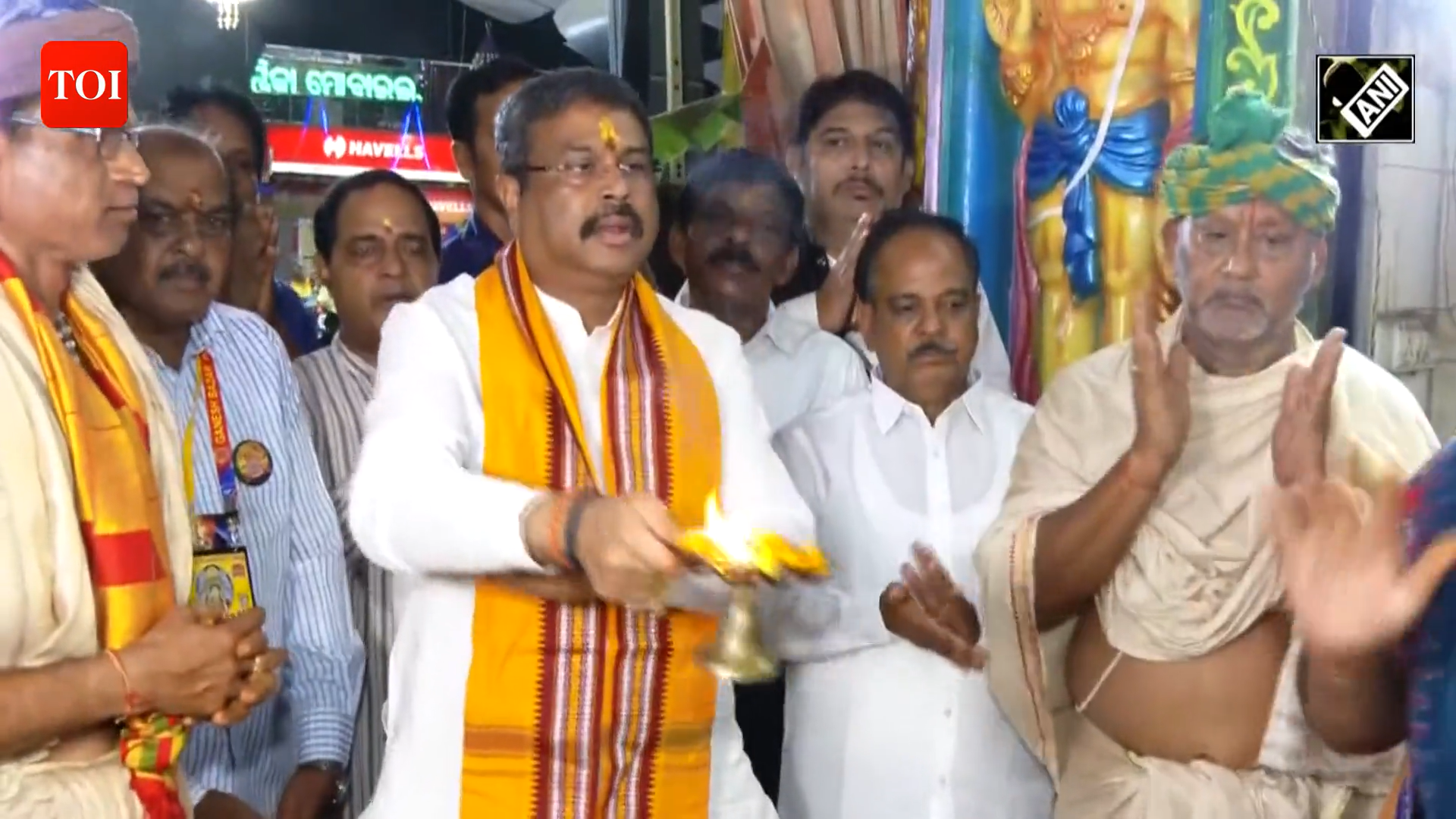 Union Minister Dharmendra Pradhan visits several Laxmi Puja pandals in ...