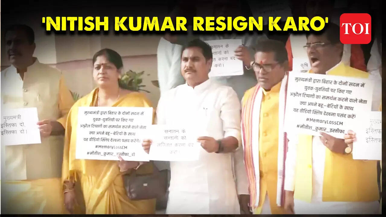 Protest erupts in Bihar Assembly as leaders clash over resignation of ...