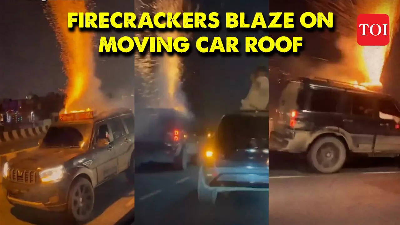 Shocking explosive stunt caught on cam! Miscreants burst firecrackers ...