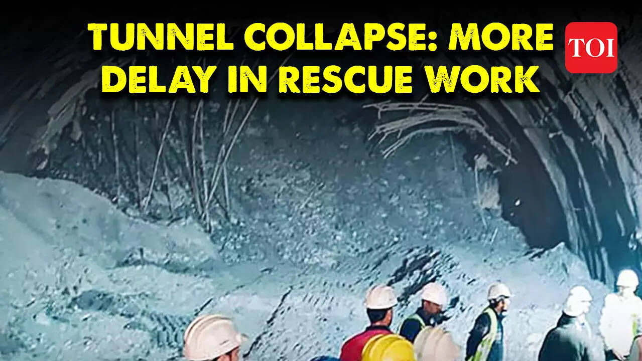 Uttarkashi tunnel collapse: Plan to drill hole through debris hits roadblock as augur machine ...