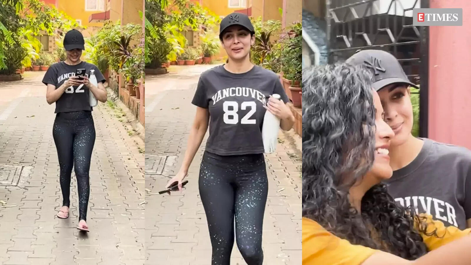 Fitness Diva Malaika Arora Waves For Camera While Being Busy On The