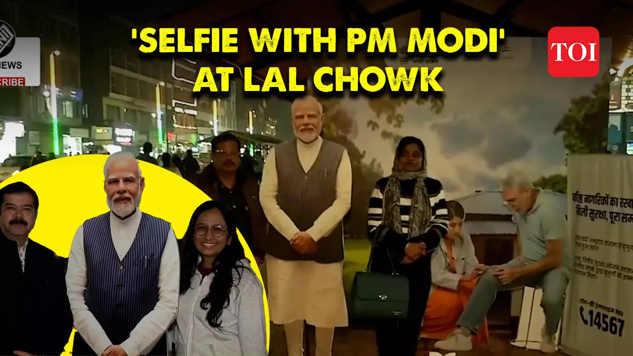 PM Modi's life size cutout becomes new tourist attraction in Srinagar's ...