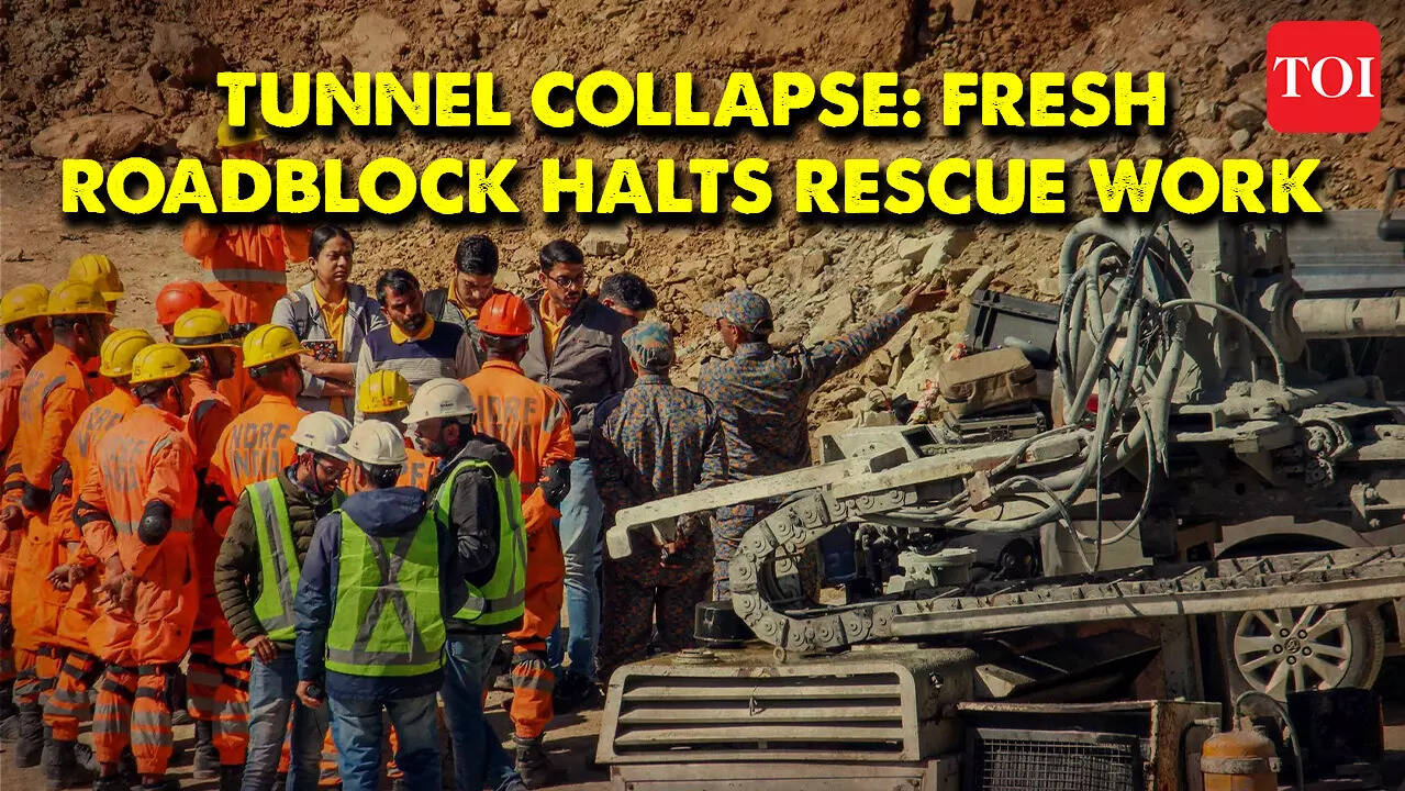 Uttarkashi tunnel collapse: Rescue work halted again as loud cracking sound is heard, workers ...