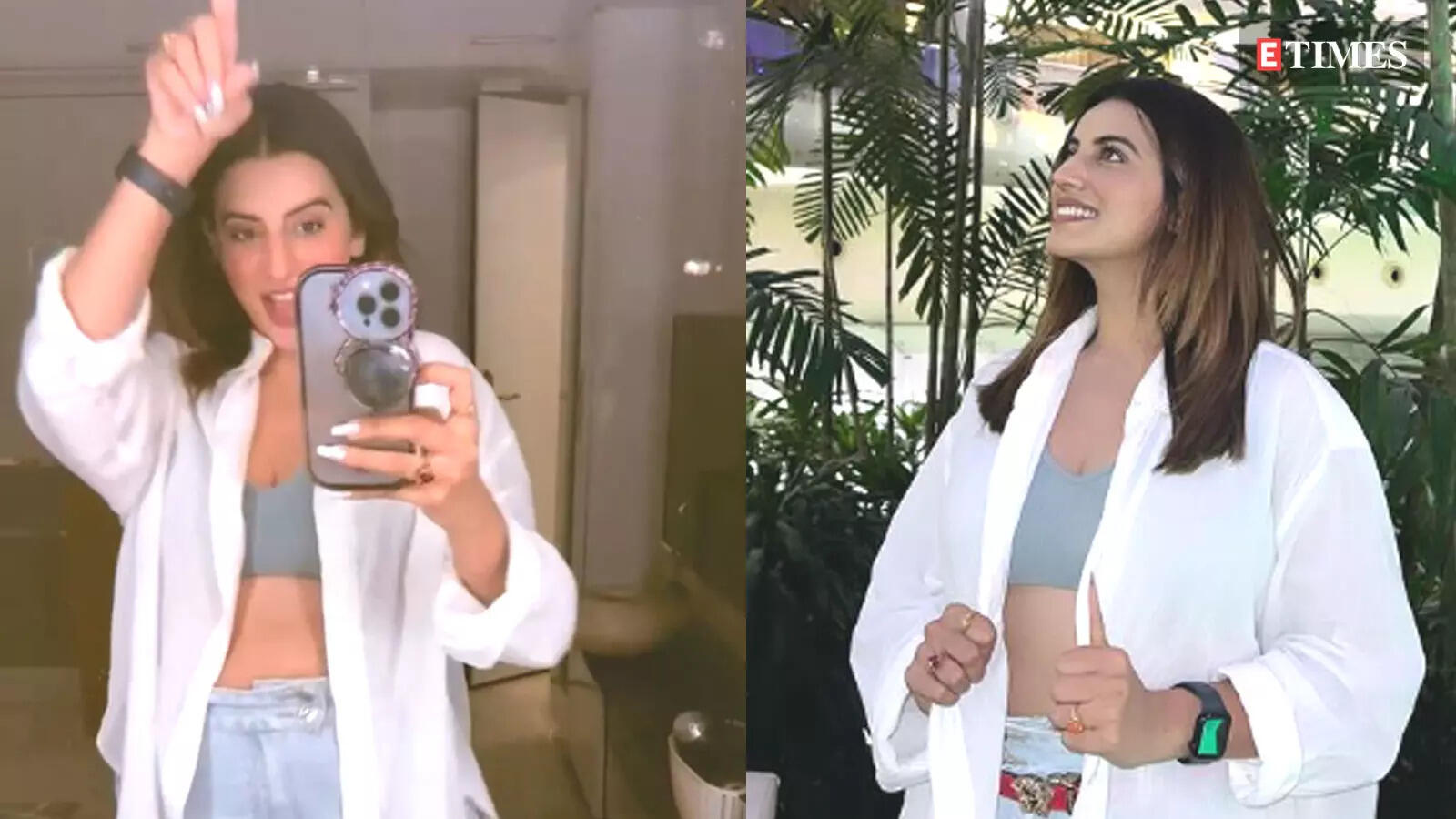 Akshara Singh grooves to 'Dil Dooba' in an unbuttoned white shirt and ...