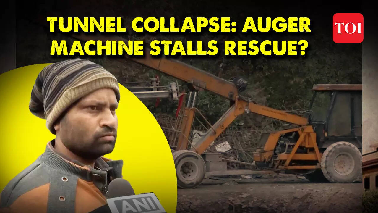 Uttarkashi Tunnel Collapse: Is Auger Machine stuck inside tunnel main ...