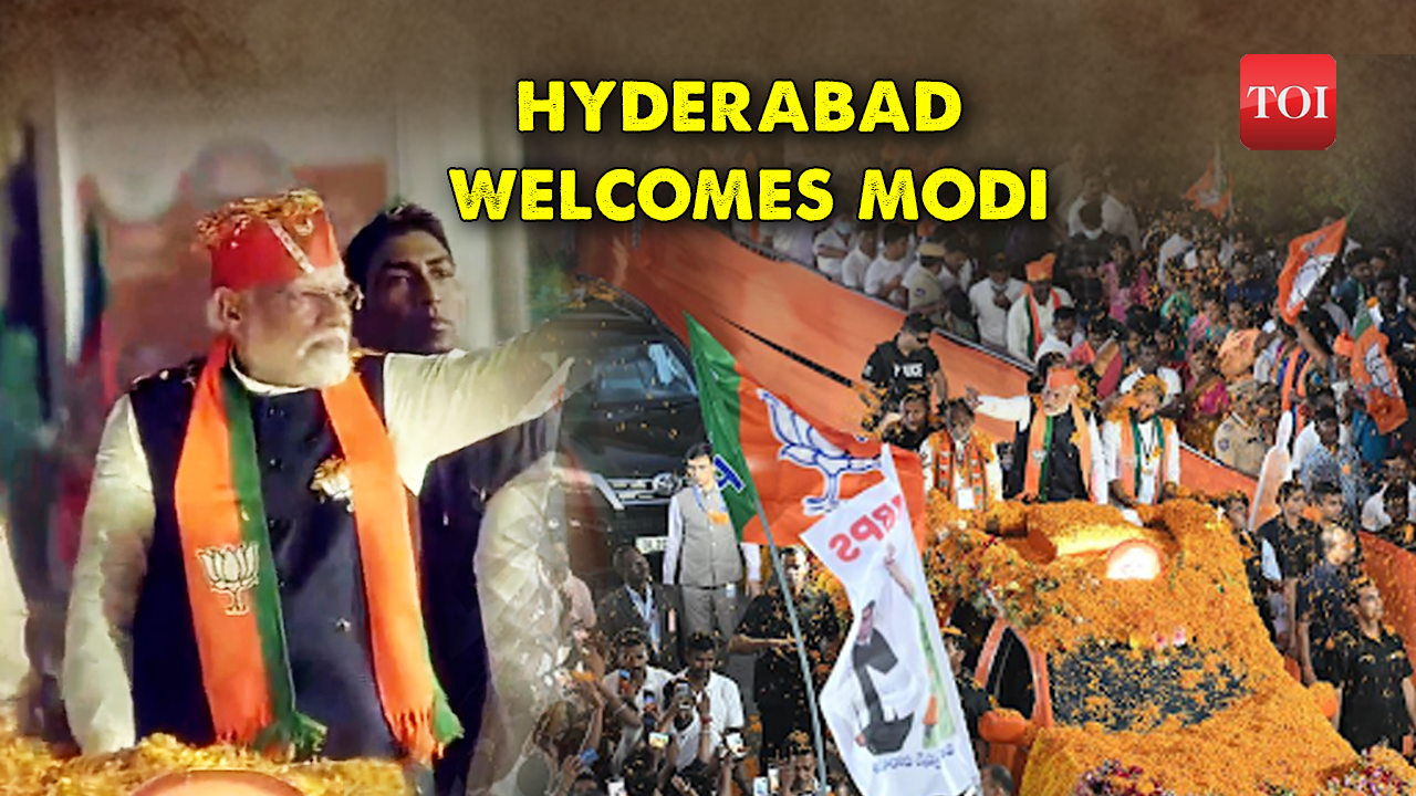 Watch: Hyderabad's vibrant welcome to PM Modi during roadshow ahead of the Telangana polls