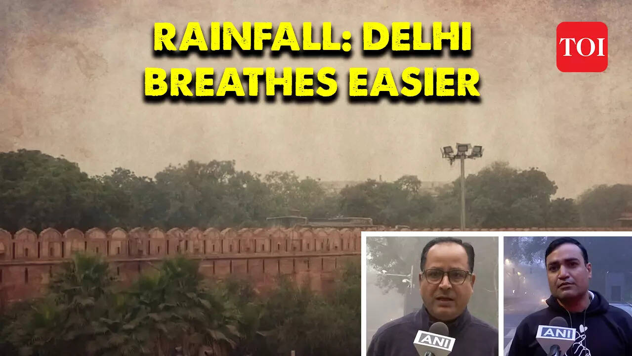 Rainfall brings brief respite as Delhi's Air Quality sees slight improvement, many areas remain ...