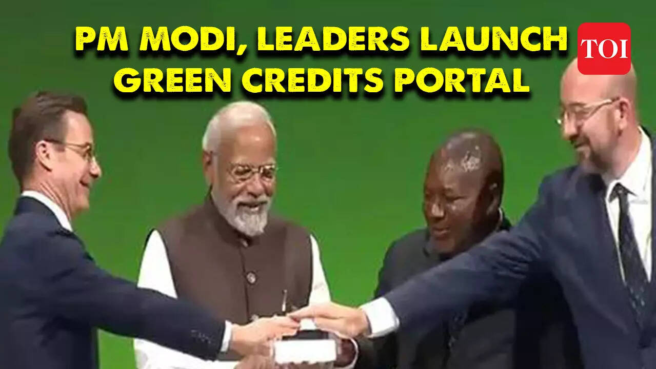 Modi: Prime Minister Modi and global leaders unveil the Green Credits ...