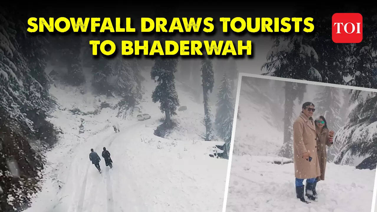 J&K: Fresh snowfall in Bhaderwah area of Doda district attracts tourists