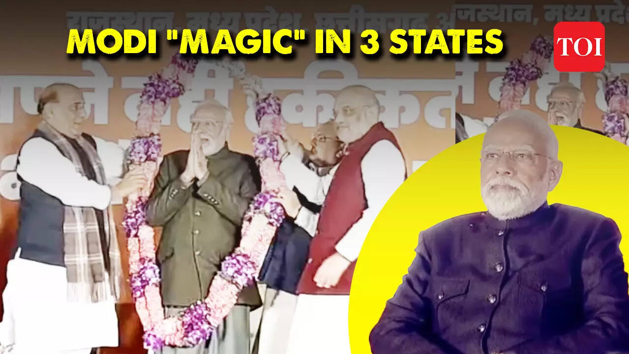 Pm Narendra Modi Arrives At Bjp Headquarters In Delhi As Party Wins