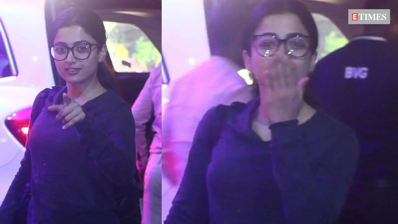 Rashmika Mandanna Spreads Love Actress Blows Kisses As Paparazzi 1493