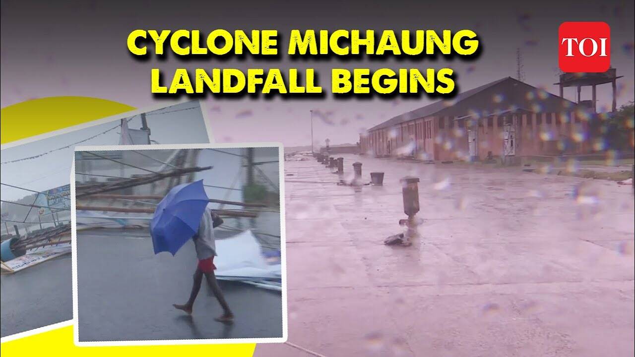 Andhra Breaking: Cyclone Michaung makes landfall, process to continue for 3 Hrs, 9000 evacuated