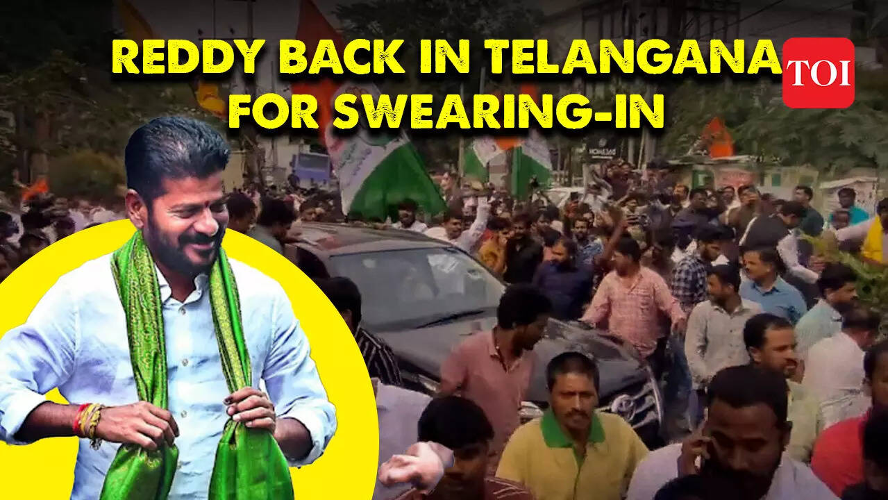 Revanth Reddy back in Telangana for swearing-in ceremony after meeting ...