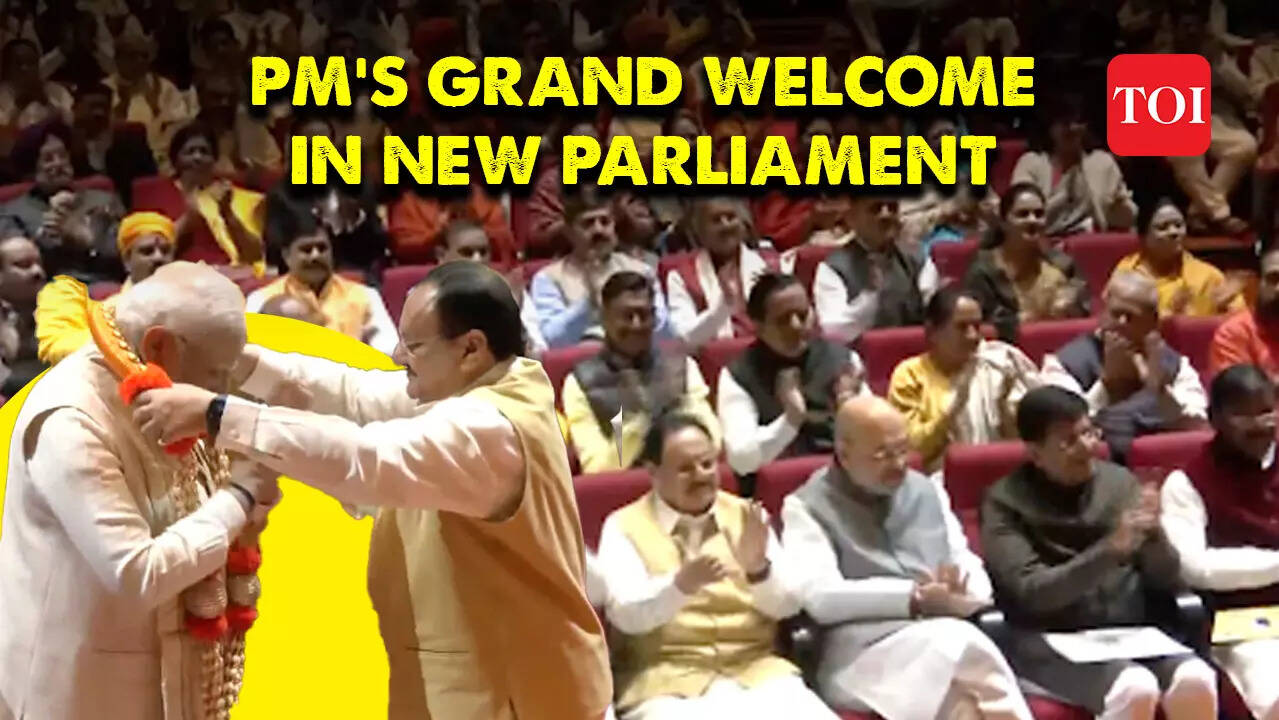 Winter Session 2023: PM Modi's grand welcome in New Parliament, PM attends BJP's parliamentary meet