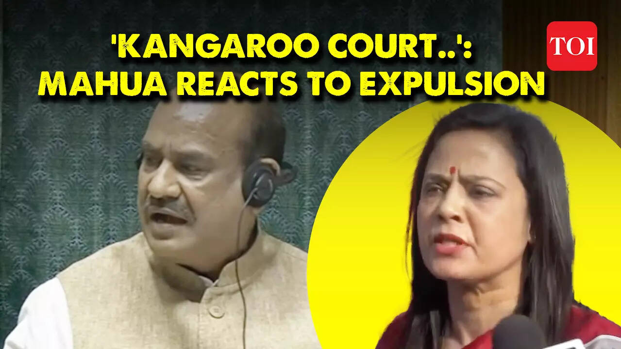 Watch: Mahua Moitra gets emotional after being expelled from Lok Sabha, says single woman MP ...