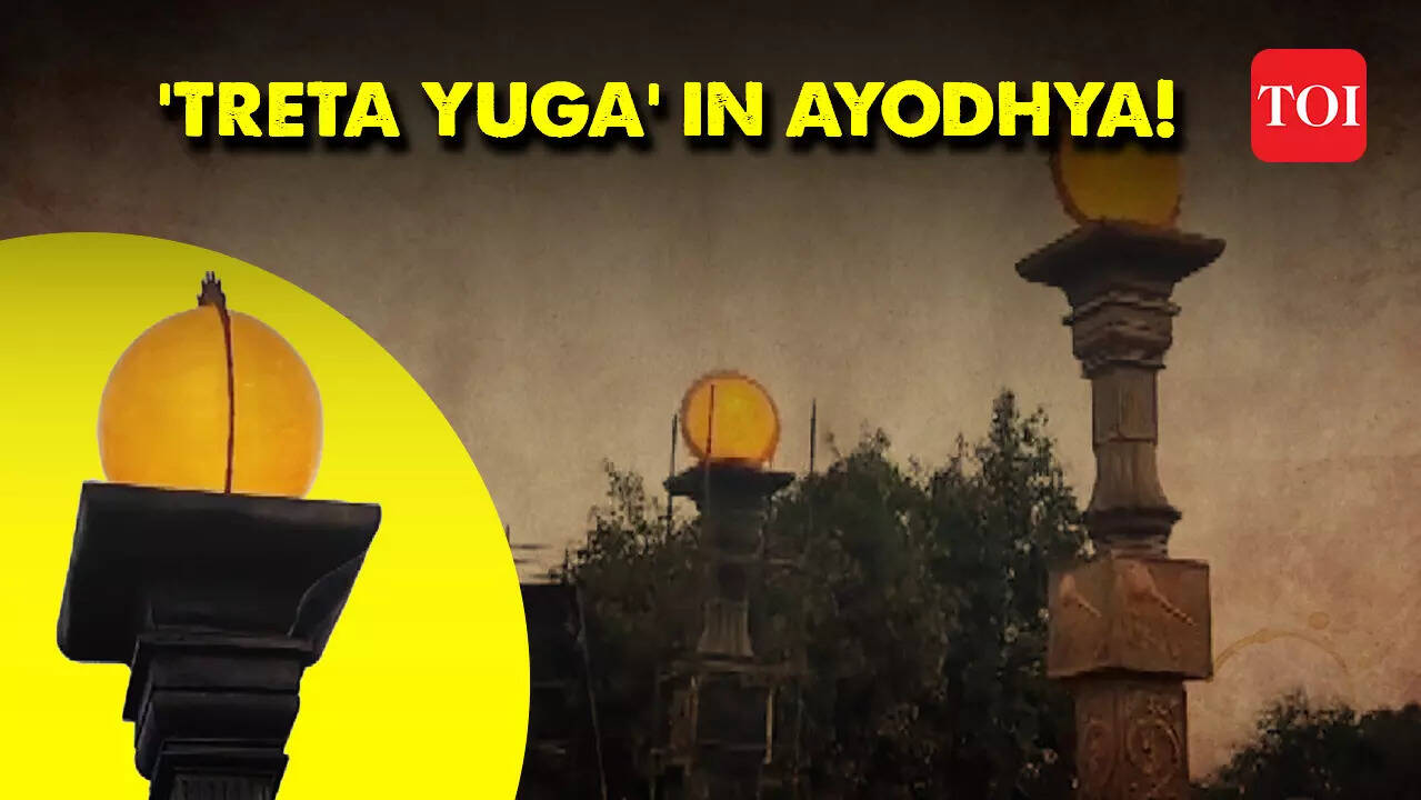 ‘Surya Stambh' being installed at Dharma Path in Ayodhya ahead of Ram ...