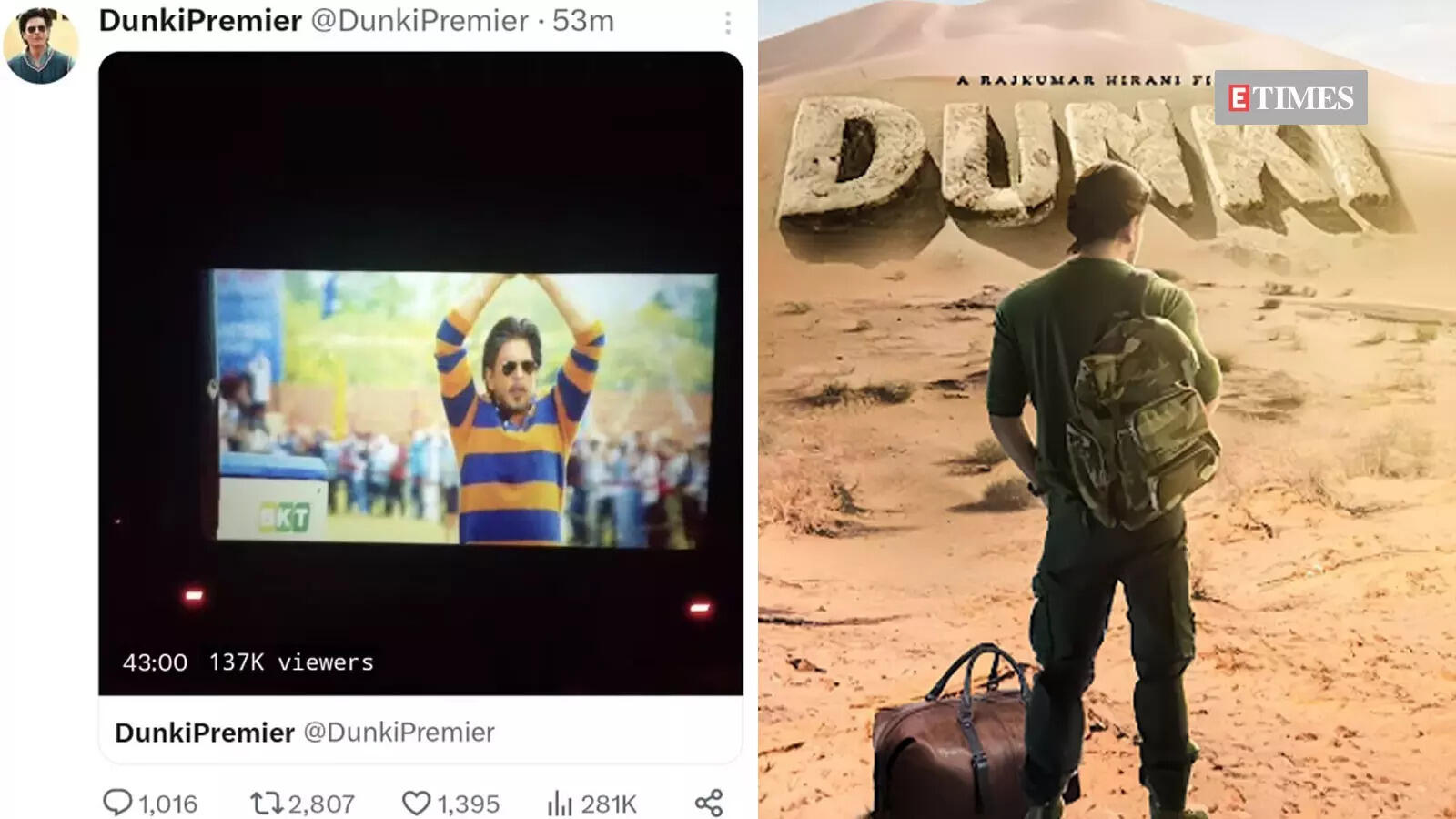 Fan live-streams Shah Rukh Khan's 'Dunki' on X hours after the film's release, gets 137,000 views