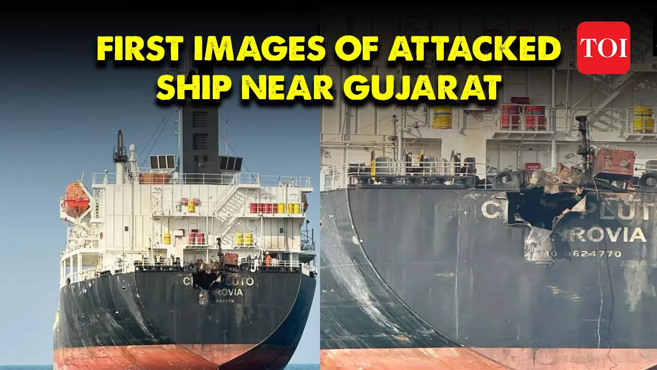 Watch! First visuals of merchant vessel Chem Pluto, after the drone attack on the Gujarat coast ...