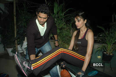 Purvi Joshi during her Yoga workout session at Andheri in Mumbai.