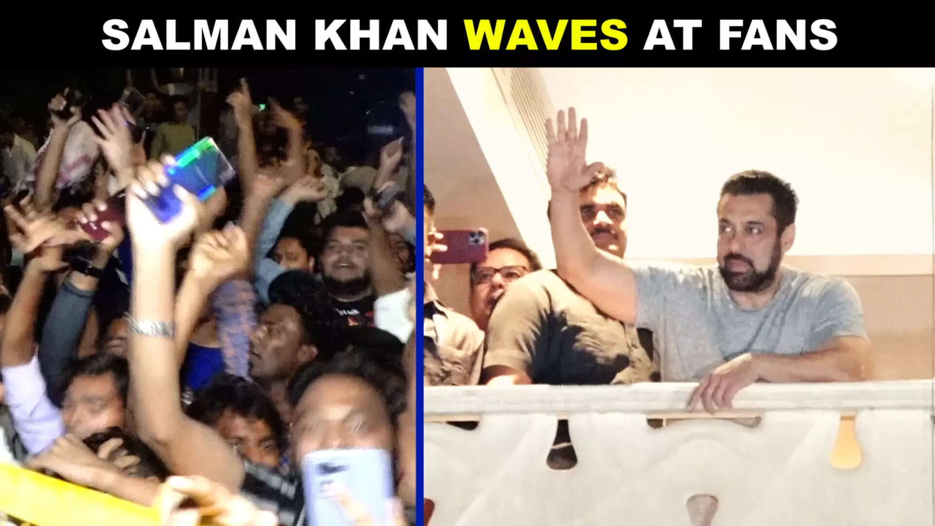 Salman Khan greets fans gathered outside Galaxy to wish him on his birthday