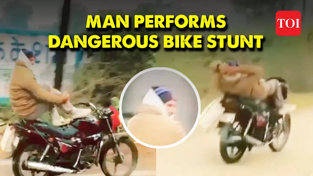On cam: Man performs dangerous bike stunt on Gwalior-Jhansi Highway