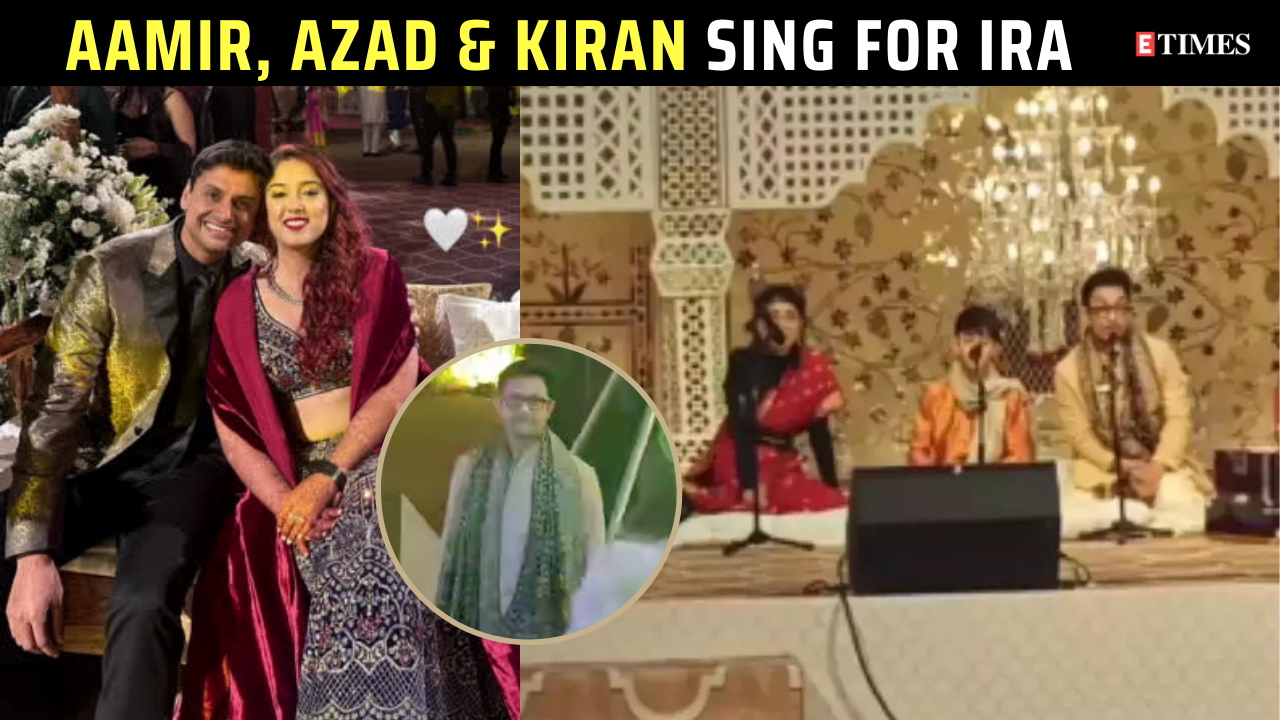 Aamir Khan, ex-wife Kiran, and son Azad sing for Ira Khan at the ...