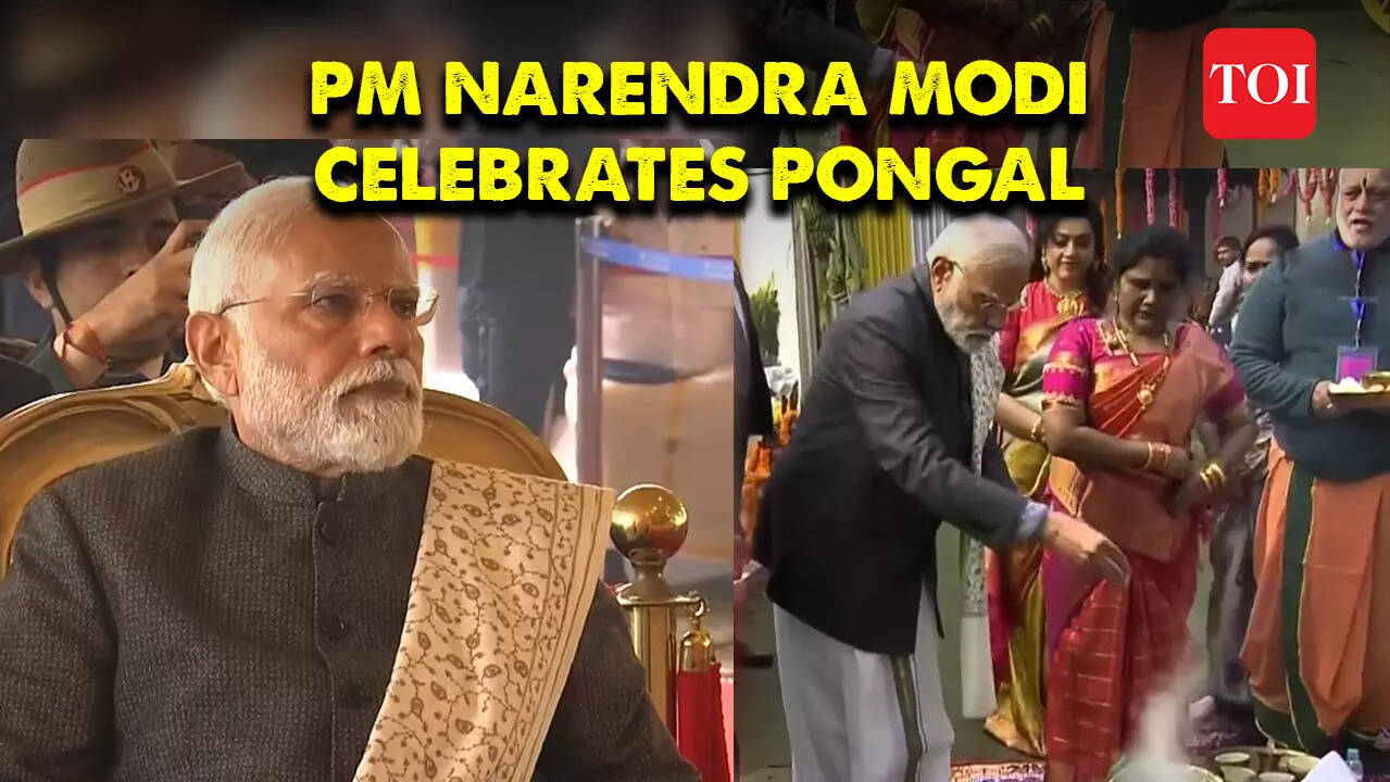 PM Modi attends Pongal celebrations at the residence of MoS L Murugan ...