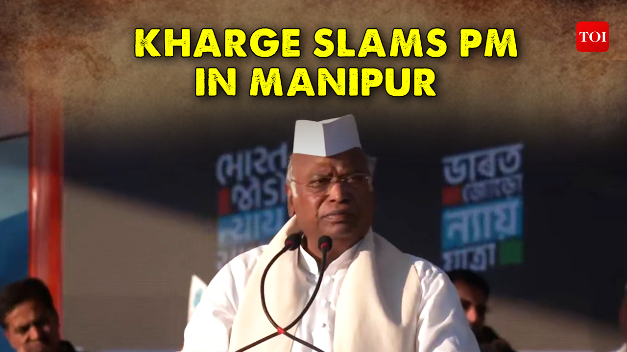 “Mukh mein Ram, bagal mein choori…” Congress chief Mallikarjun Kharge slams PM Modi in Manipur