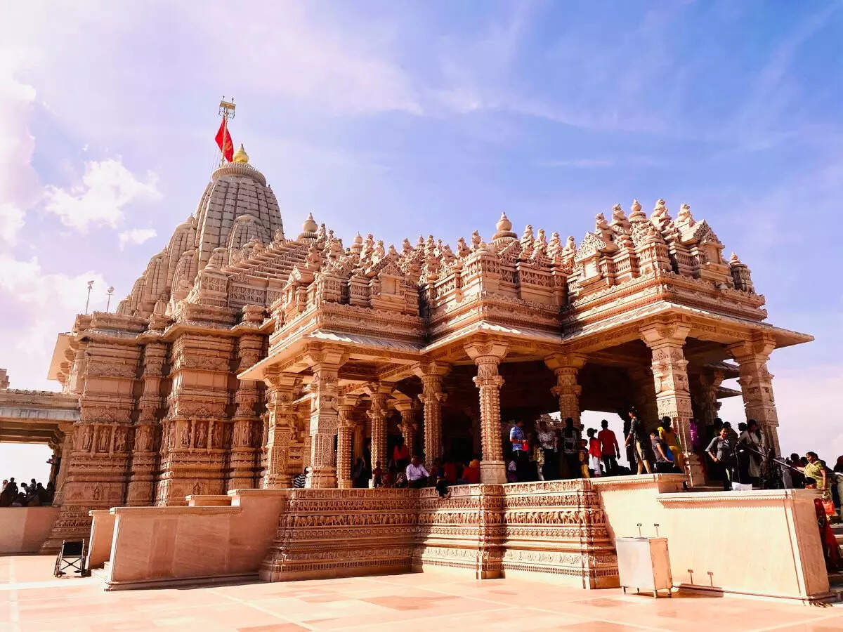 What does a flag at the top of a temple signify