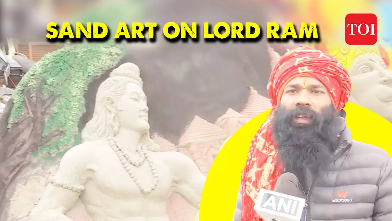 Sand Artist creates sand art of Lord Ram, Lord Hanuman, PM Narendra ...