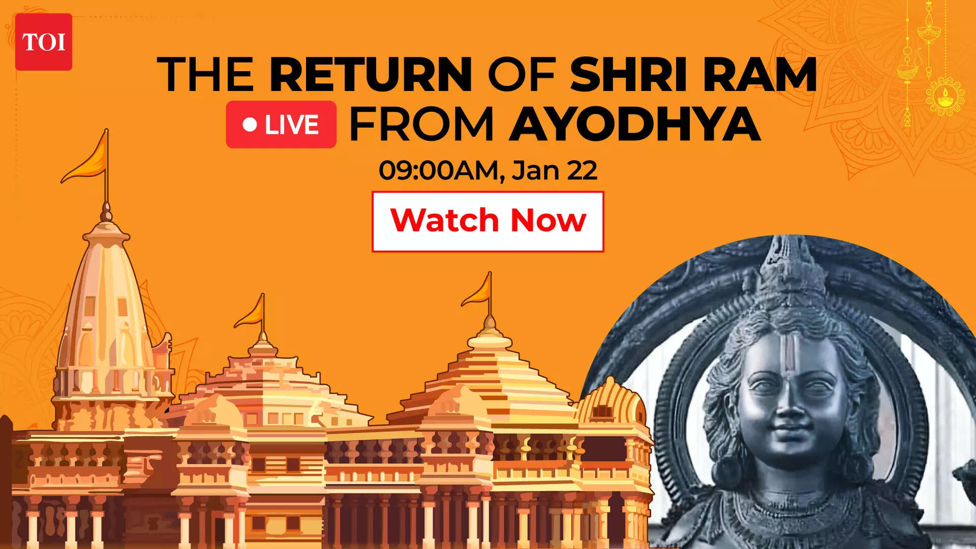 Watch Ayodhya Ram Mandir LIVE Video Streaming | Shri Ram Lalla Pran Pratishtha Ceremony | PM ...