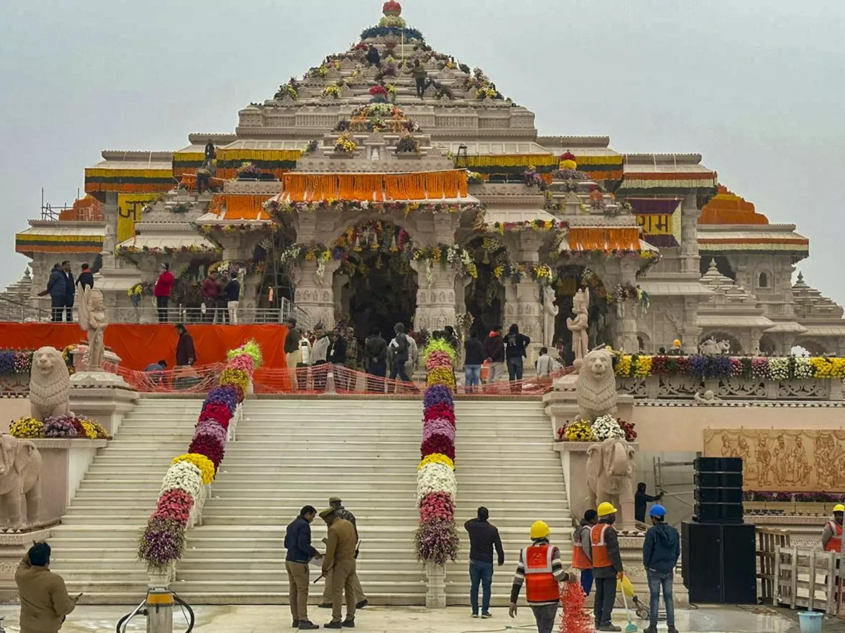 In pics: Nation in grip of religious fervour on eve of Ram Mandir ...