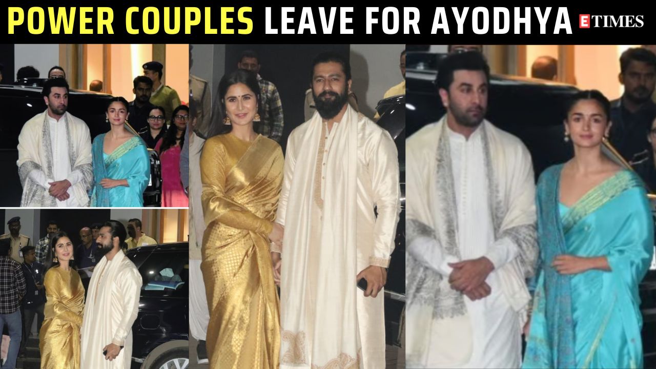 Ranbir Kapoor-Alia Bhatt, Vicky Kaushal-Katrina Kaif head to Ayodhya ahead of Ram Mandir ...