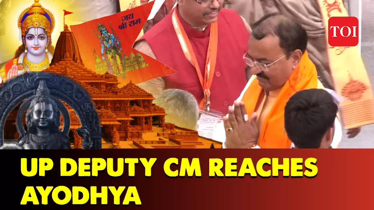 UP Deputy CM KP Maurya reaches Ayodhya for Ram Mandir ‘Pran Pratishtha’