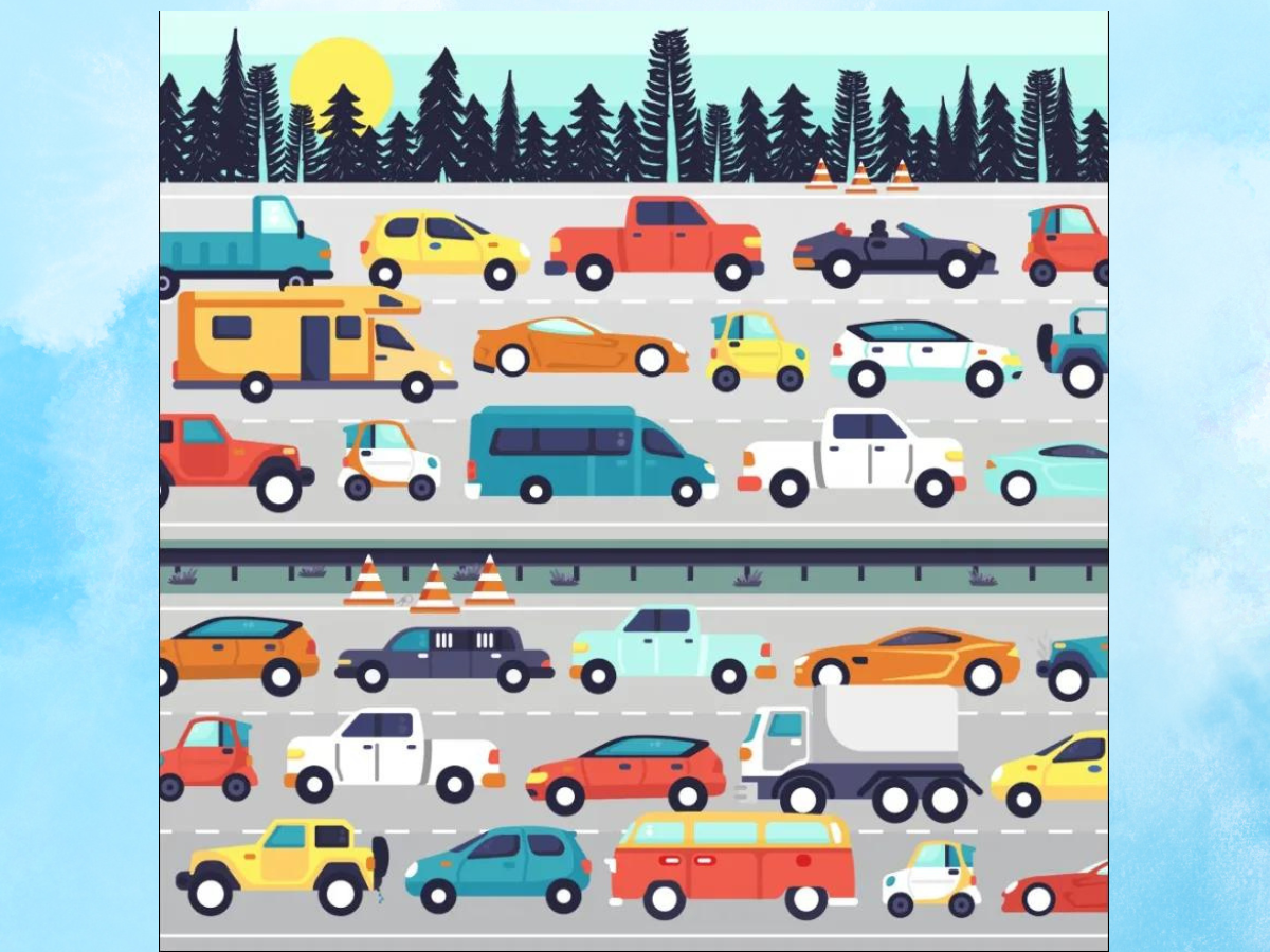 Optical Illusion: Can you spot a car with a flat tyre in this traffic