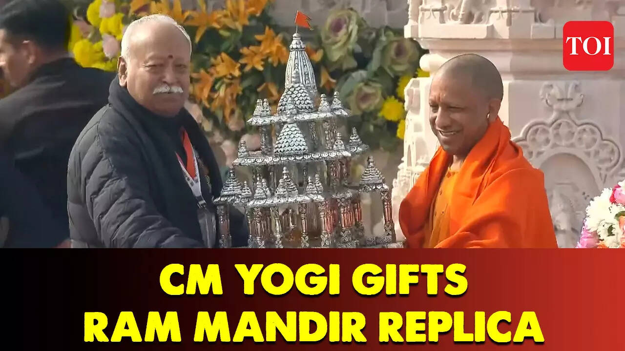 UP CM Yogi presents a silver replica of Ayodhya Ram Temple to PM Modi ...