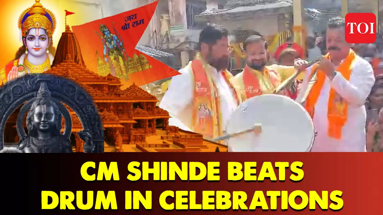 Maharashtra CM celebrates ‘Pran Pratishtha’ of Ram Temple by beating ...