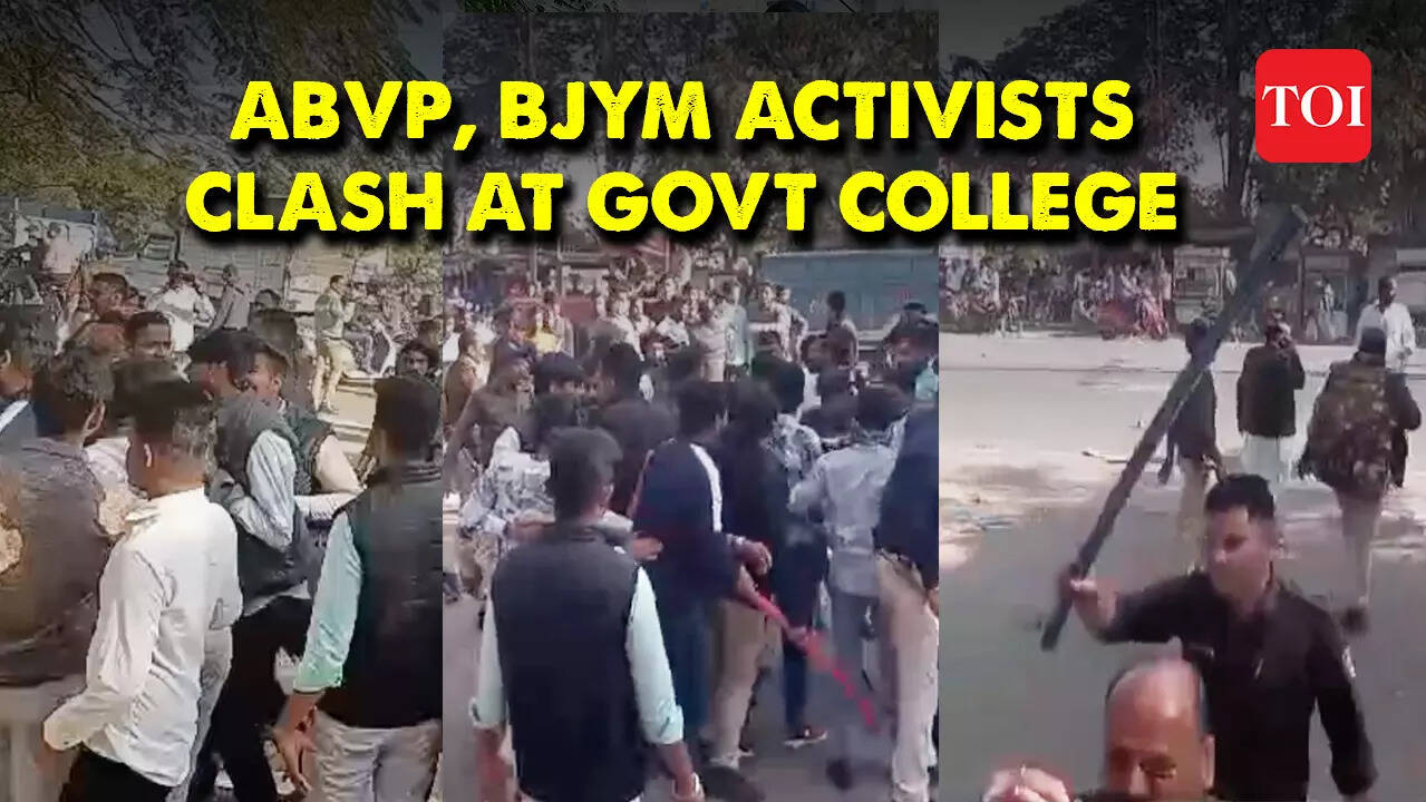 Clash erupts between ABVP and BJYM activists at BKSN College in MP's ...
