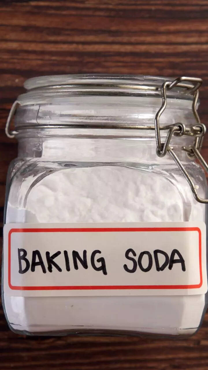 Baking Soda Container Baking Soda In Glass Jar Closed With Wooden Lid