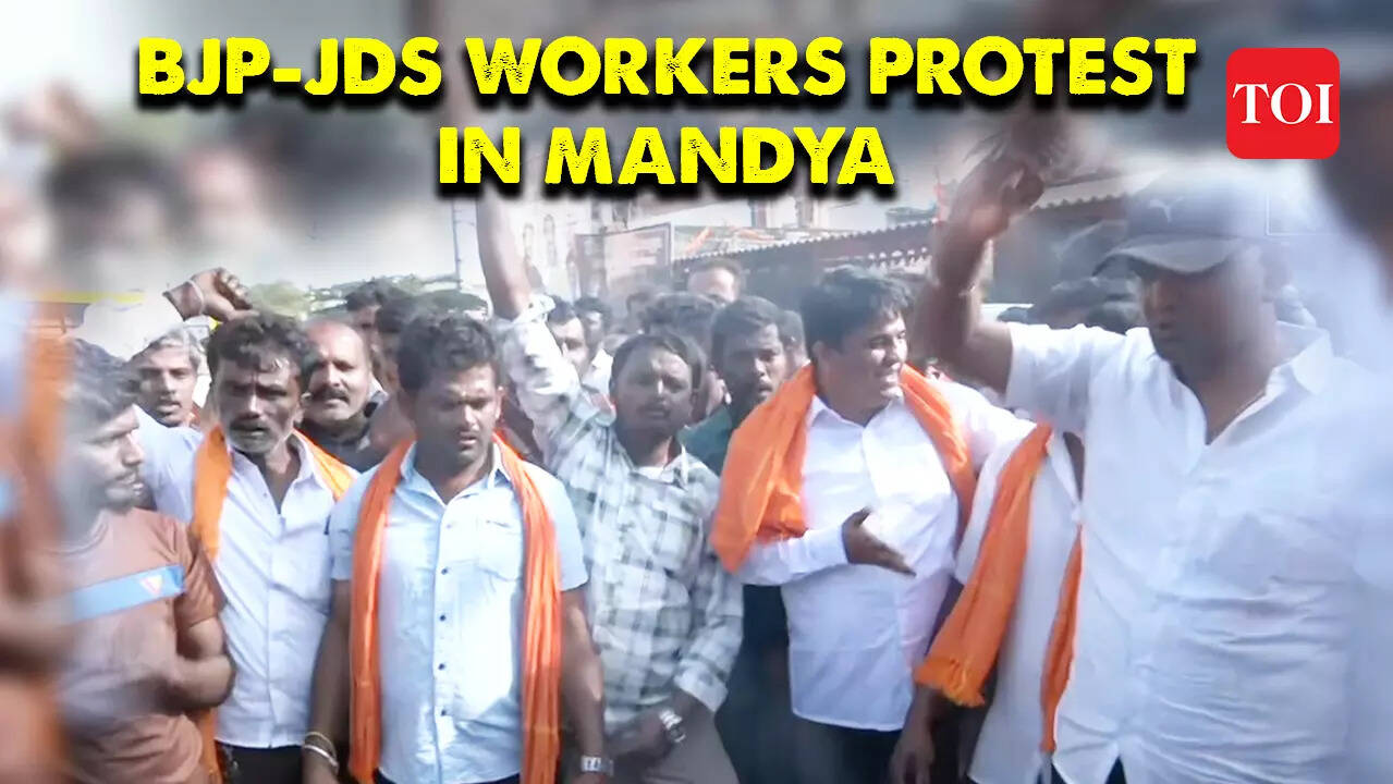 Karnataka: Protesting BJP-JDS workers raise ‘Jai Shree Ram’ slogans ...