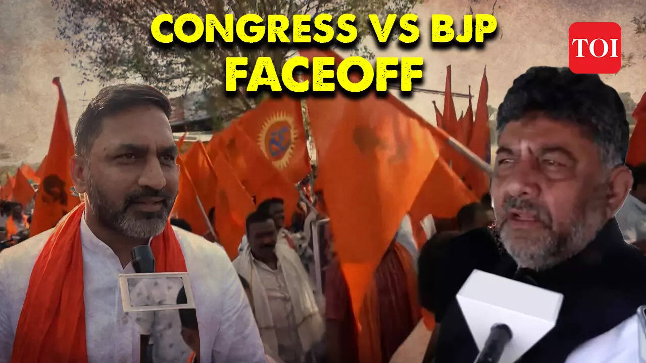 Congress vs BJP faceoff over removal of Hanuman Flag in Karnataka’s ...